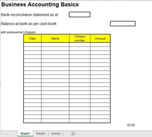 Bank Reconciliation Sheets & Templates - Printable Samples