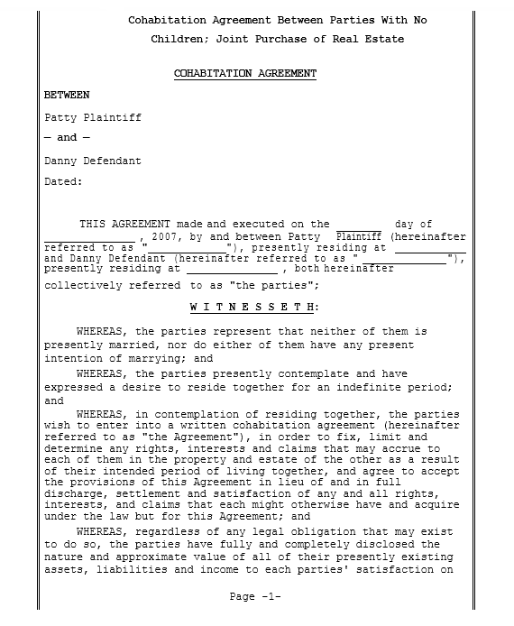 32+ Free 32+ Free Cohabitation Agreement Templates - Printable Samples