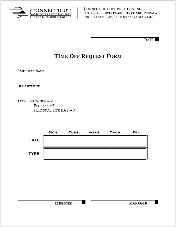 30 Free Employee Time Off Request Forms - Printable Samples