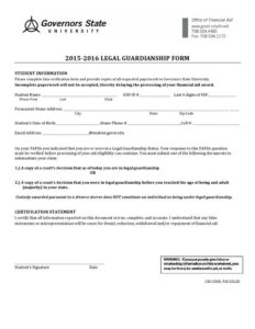 30 Free Guardianship Forms - Printable Samples