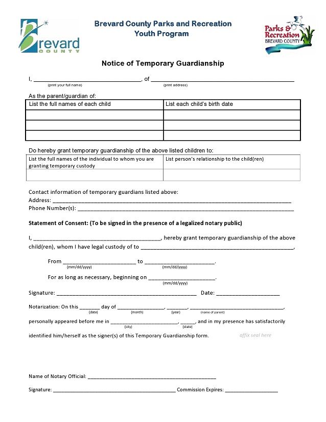 30 Free Guardianship Forms Templates - Printable Samples