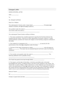 21 Free Estoppel Certificate Forms - Printable Samples