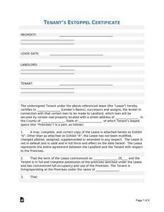 21 Free Estoppel Certificate Forms - Printable Samples