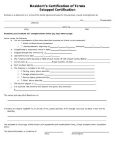 21 Free Estoppel Certificate Forms - Printable Samples