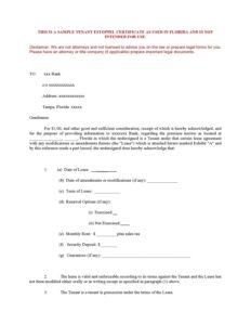 21 Free Estoppel Certificate Forms - Printable Samples