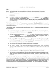 21 Free Estoppel Certificate Forms - Printable Samples