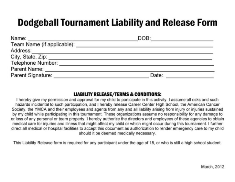 36 Free Release of Liability Forms - Printable Samples