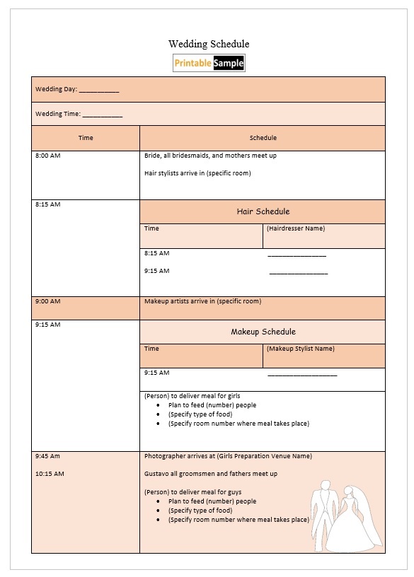 09 Free Event Schedule Templates - Printable Samples