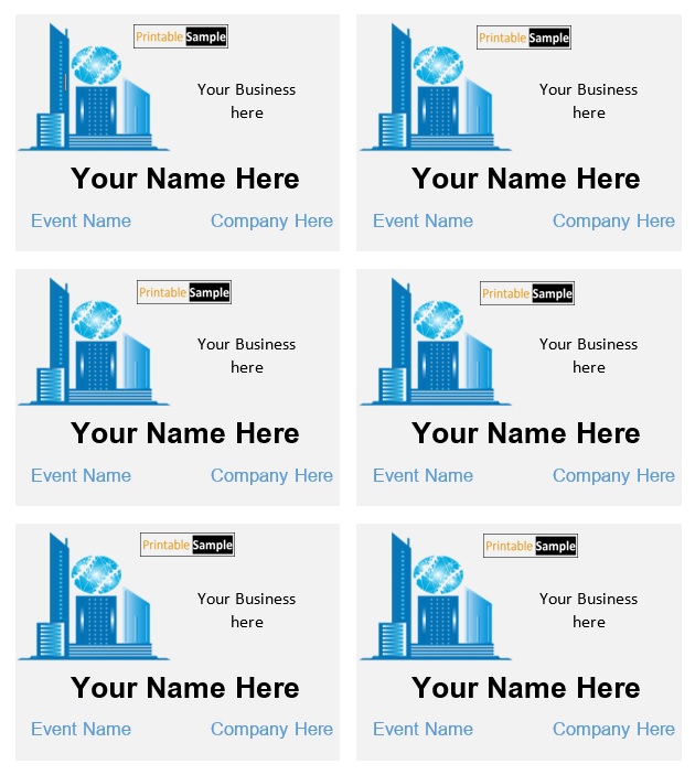 10 Free Name Tag Templates - Printable Samples