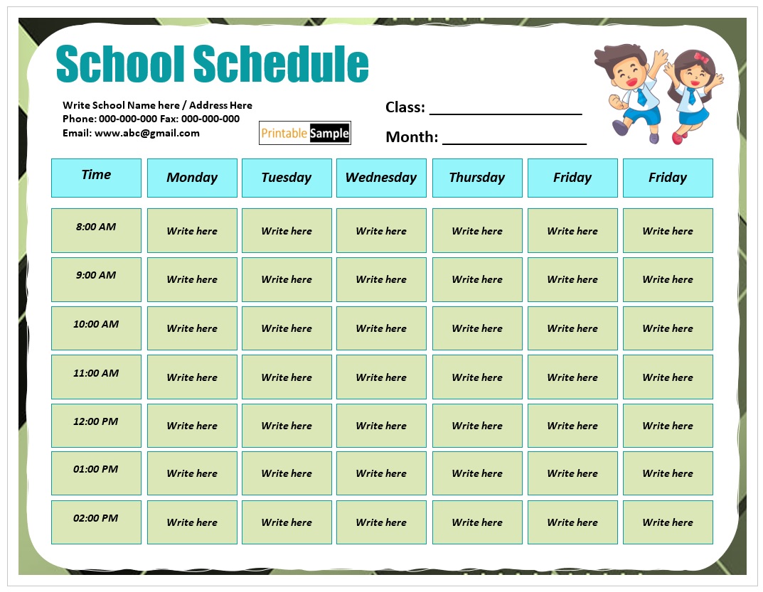 10 Free Study Schedule Templates - Printable Samples