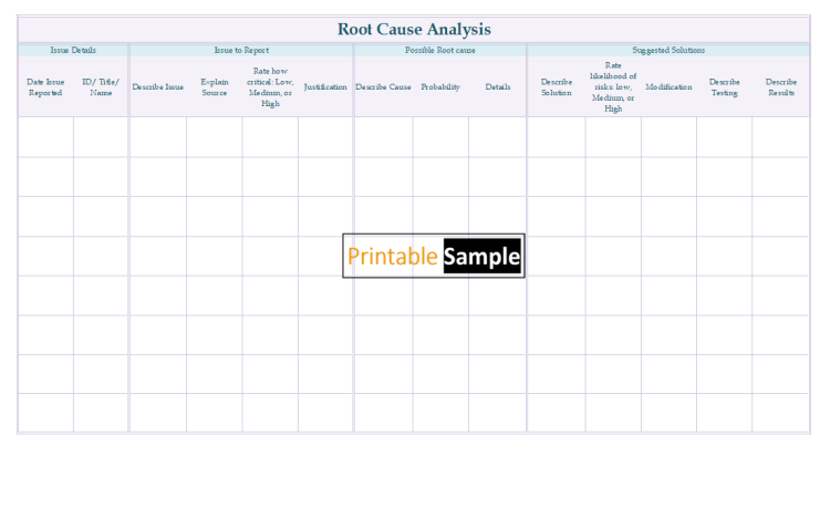 10 Free Root Cause Analysis Templates - Printable Samples