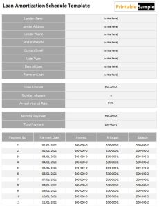 10 Free Loan Amortization Schedule Templates in MS Excel - Printable ...