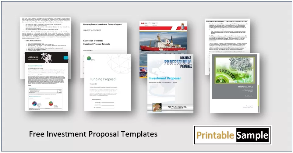 Investment Proposal Format, Examples & Templates - Printable Samples