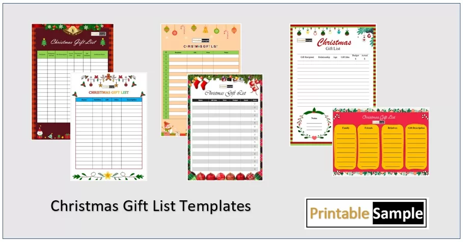 Free Christmas Gift List Templates – Printable & Editable Holiday Gift ...